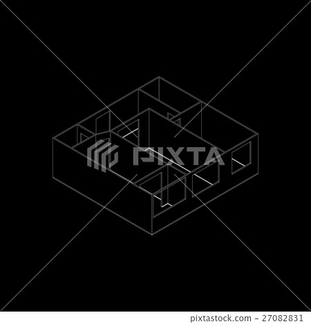 Empty room plan.Vector outline illustration. - Stock Illustration ...