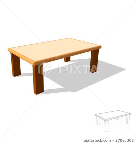 Table. Isolated on white. 3d Vector illustration. - Stock Illustration ...
