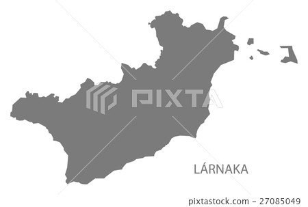 Larnaka Cyprus Map grey - Stock Illustration [27085049] - PIXTA