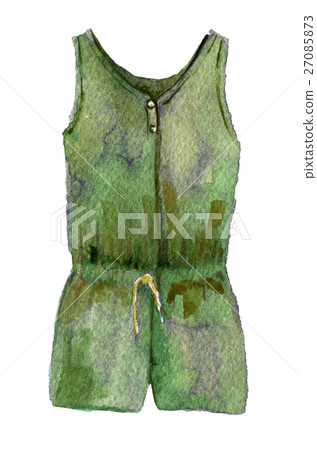 watercolor sketch of coveralls on white background - Stock Illustration ...