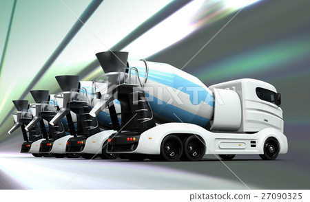 Truck mixer car fleet - Stock Illustration [27090325] - PIXTA