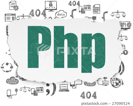 Database concept: Php on Torn Paper background - Stock Illustration ...