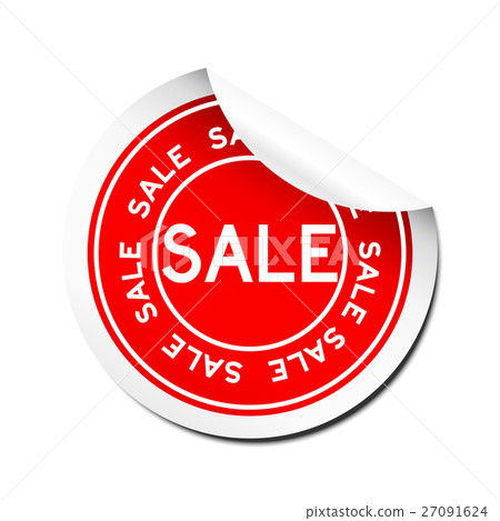 Red round sale sticker on white background - Stock Illustration ...