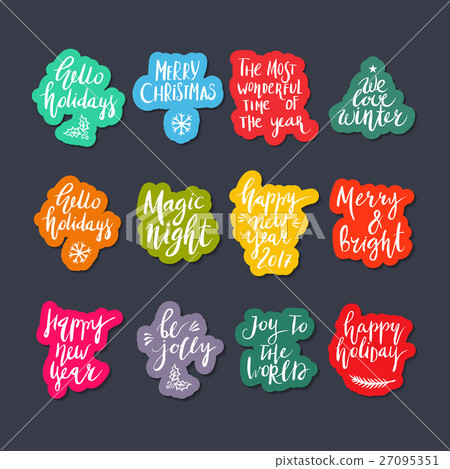 Christmas and New Year card design elements. - Stock Illustration ...