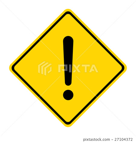 Yellow Hazard warning sign. Square symbol. - Stock Illustration ...