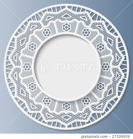 3D Vector bas-relief frame,vignette with ornaments - Stock Illustration ...