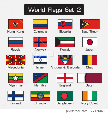World flags set 2 . simple style and flat design . - Stock Illustration ...