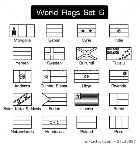 World flags set 6 . simple style and flat design . - Stock Illustration ...