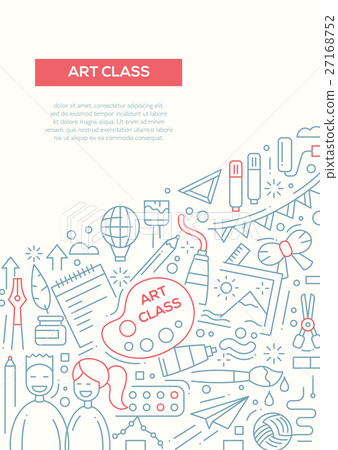 Art Class - line design brochure poster template - Stock Illustration ...
