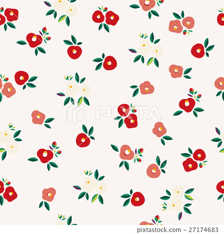 Flower pattern background pattern camellia - Stock Illustration ...