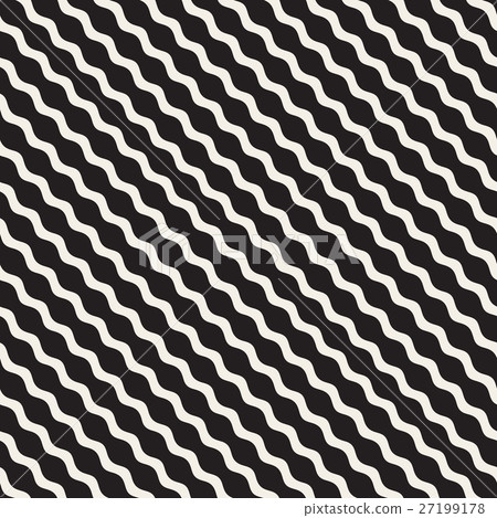 Wavy Ripple Lines. Vector Seamless Black and White-插圖素材 [27199178 ...