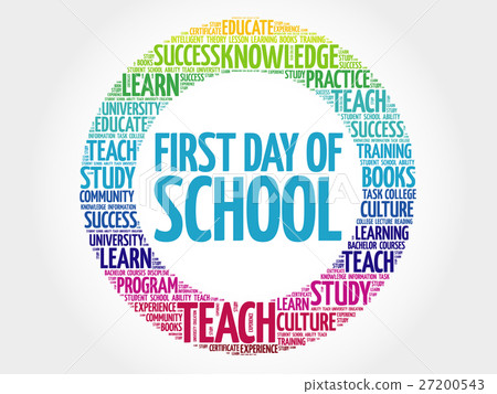 First day of school word cloud - Stock Illustration [27200543] - PIXTA