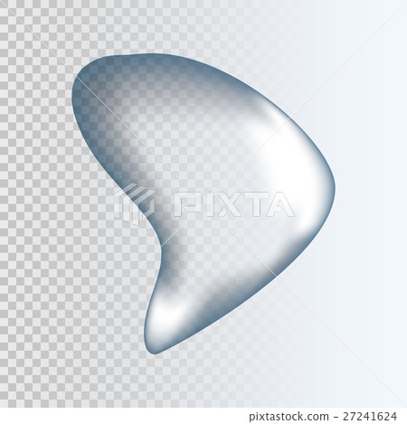 Realistic pure transparent water drop with shadow - Stock Illustration ...