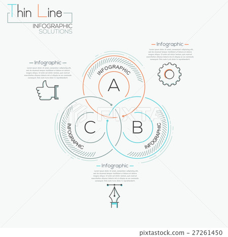 Modern business circle origami style options - Stock Illustration ...