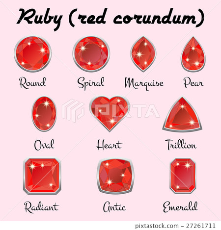 Types of cuts of Ruby-插圖素材 [27261711] - PIXTA圖庫