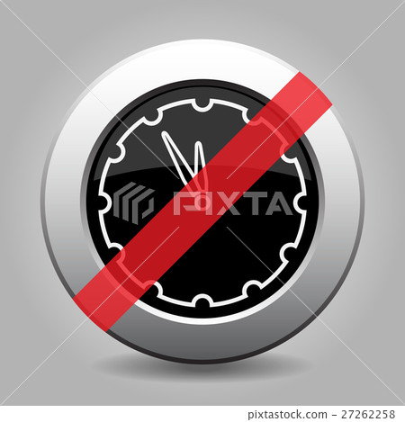 black metallic button - last minute clock ban icon - Stock Illustration ...