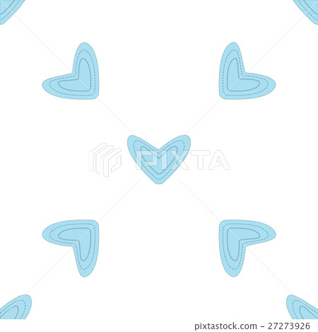 Seamless pattern with light blue hearts - Stock Illustration [27273926 ...