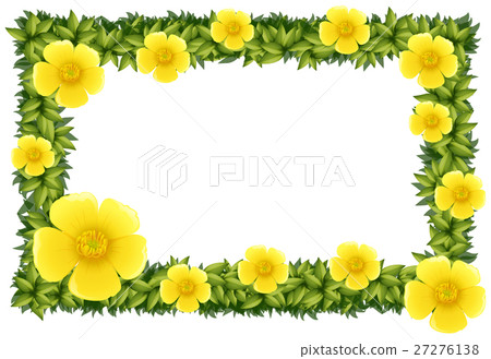Frame design with yellow flowers - Stock Illustration [27276138] - PIXTA