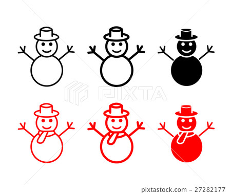 Set of snowman icons and symbol, vector - Stock Illustration [27282177 ...