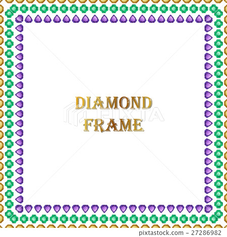 Diamonds square frame - Stock Illustration [27286982] - PIXTA