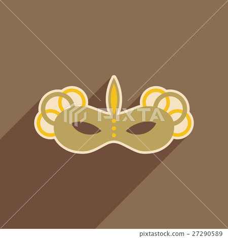 Flat web icon with long shadow Carnival mask - Stock Illustration ...