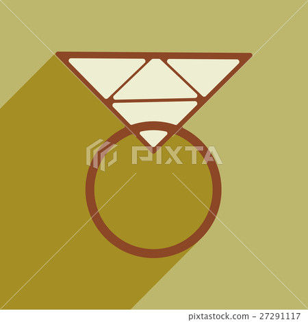 Flat style icon with long shadow ring - Stock Illustration [27291117 ...