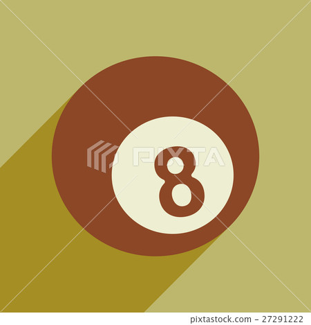 Flat style icon with long shadow billiard ball - Stock Illustration ...