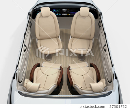 Automatic driving vehicle seat layout cut model... - Stock Illustration ...
