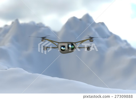 modern camera drone in flight, front view of the - Stock Illustration ...
