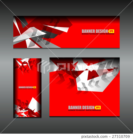 business banner red color design - Stock Illustration [27310709] - PIXTA