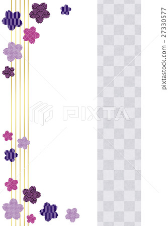 Vertical purple Japanese pattern Sakura... - Stock Illustration ...