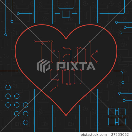 Thank You Techno Line Art Bakcground. - Stock Illustration [27335062 ...