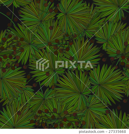 Tropical island seamless pattern. Palm leaves - Stock Illustration ...