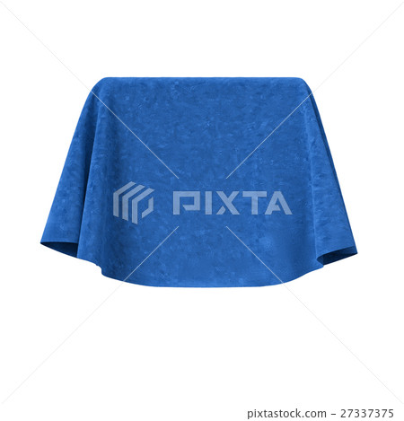 Box covered with blue velvet fabric. - Stock Illustration [27337375 ...