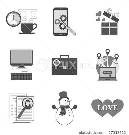 Set of icons and symbols in trendy flat style - Stock Illustration ...