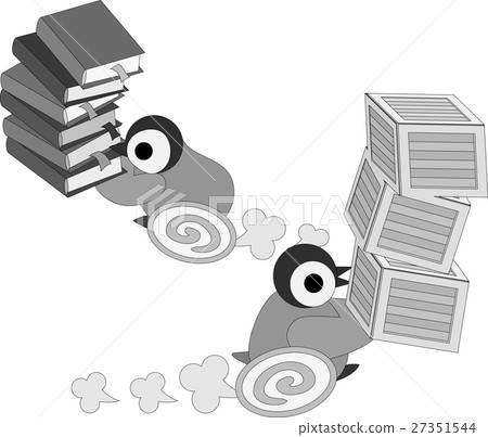 Cute baby penguin working hard - Stock Illustration [27351544] - PIXTA
