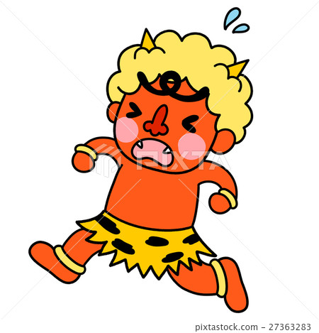Illustration of red demon escaping - Stock Illustration [27363283] - PIXTA