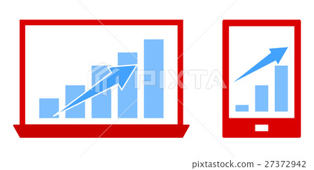 Computer and graph - Stock Illustration [27372942] - PIXTA