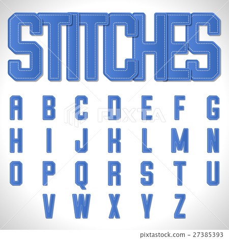 Large alphabet stitches and seams style - Stock Illustration [27385393 ...