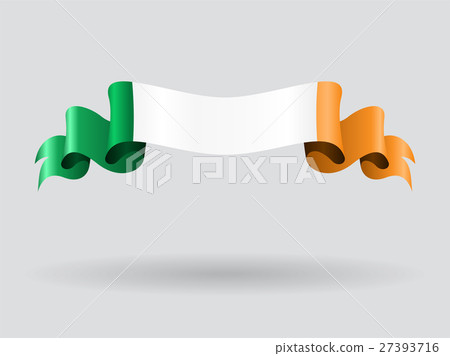 Irish wavy flag. Vector illustration. - Stock Illustration [27393716 ...