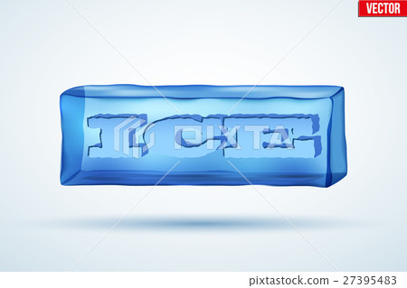 Frozen cube with cutting word Ice. - Stock Illustration [27395483] - PIXTA