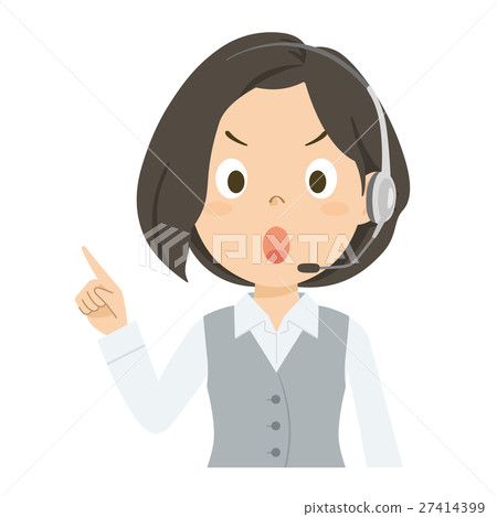 Female operator upper body illustration - Stock Illustration [27414399 ...