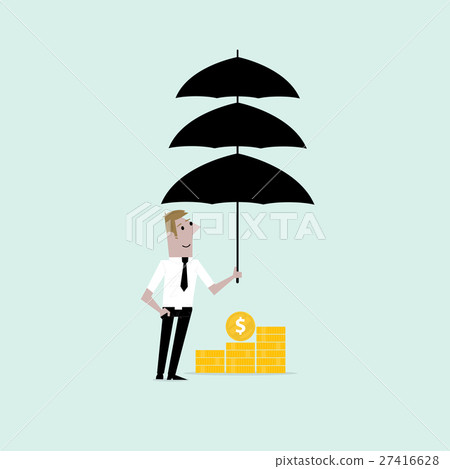 Manager or businessman wtih the umbrella - Stock Illustration [27416628 ...