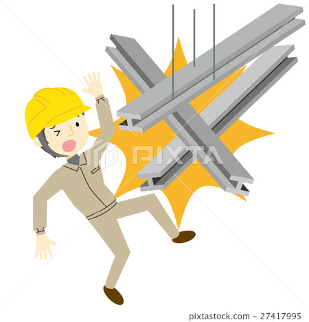 Worker men suffering from falling goods accident - Stock Illustration ...