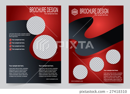Brochure template, Flyer design red color template - Stock Illustration ...