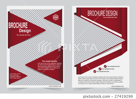 Brochure template, Flyer design red color template - Stock Illustration ...