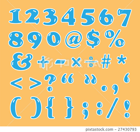 cute numbers and signs font set - Stock Illustration [27430793] - PIXTA