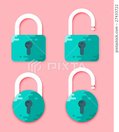 Lock Open and Lock Closed Vector Icons - Stock Illustration [27433722 ...