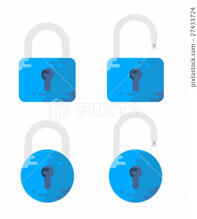 Lock Open and Lock Closed Vector Icons - Stock Illustration [27433724 ...