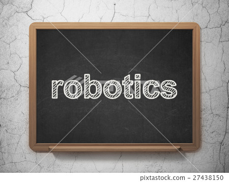 Science concept: Robotics on chalkboard background - Stock Illustration ...